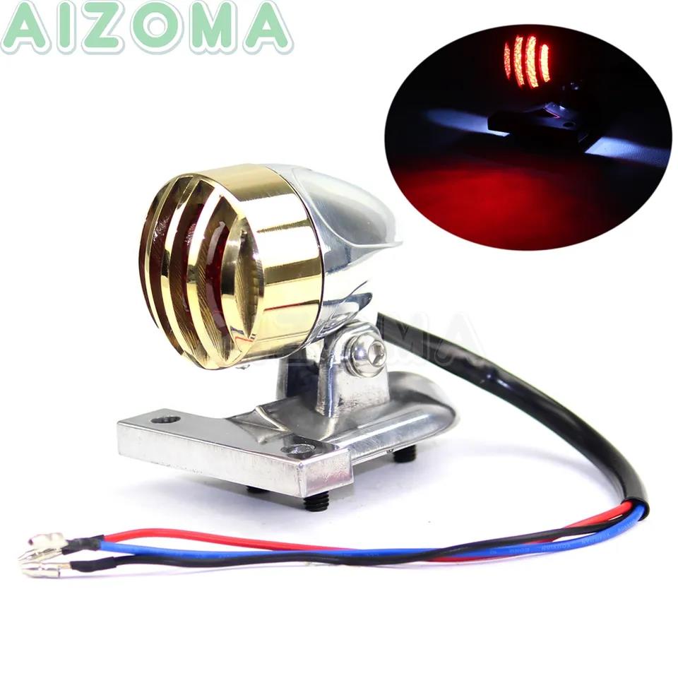 Brass Motorcycle Integrated LED Brake Taillight w/ Mini Bracket ...