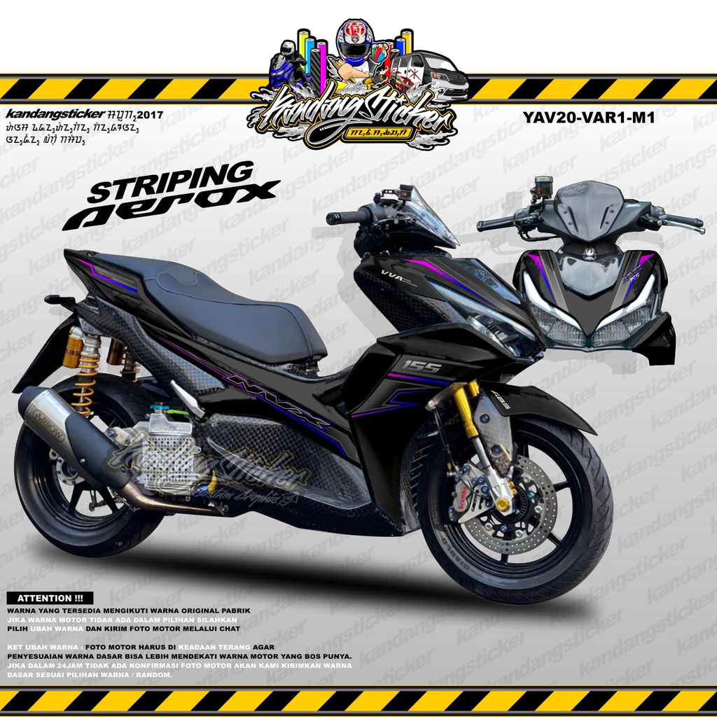 Aerox Striping 2020 2021 2022 connected Sticker Aerox Nvx Malaysia Tiedye Mandalika Striping Nvx ...