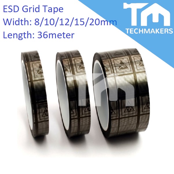 ESD Tape Brown Anti-Static Grid Tape 8mm/10mm/12mm/15mm/20mm x 36meter ...