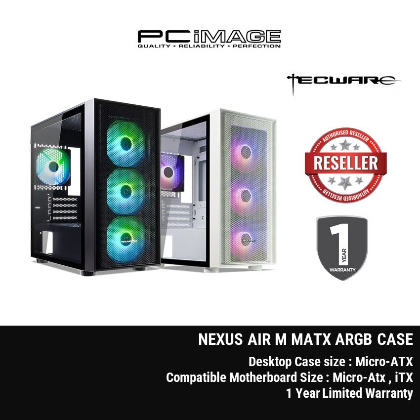 TECWARE NEXUS AIR M MATX ARGB SIDE TEMPERED GLASS PANEL CASE / DESKTOP ...
