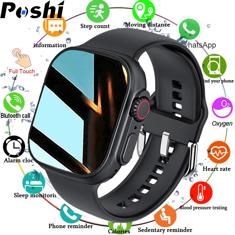 POSHI New Smart Watch Men Full Touch Screen Heart Rate Multifunctional Bluetooth Call Smartwatch ...