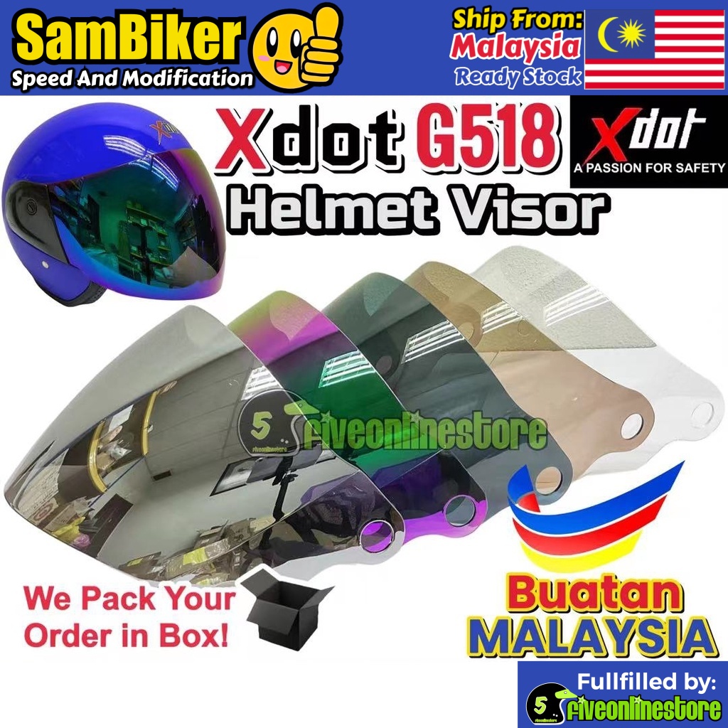 XDOT Big Hole G518 G518B Helmet Visor Motor X Dot 518 Blitz MDH D2 Swan ...