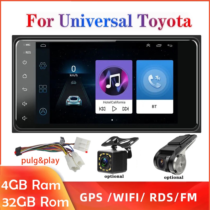 [4GB+32GB]Android 12 Car Video Player 7 Inches 2 DIN for Toyota Android ...