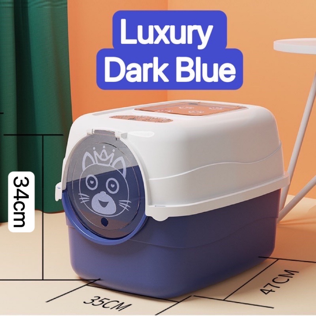 😺READY STOCK😺 Luxury Cat Toilet Fully Covered Enclosed Litter Box ...