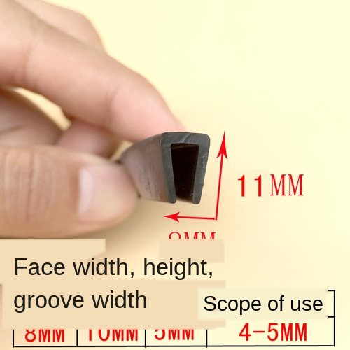 1 meter Rubber Trim U-Shaped Rubber Rubber Bumper Strip Slot Rubber ...