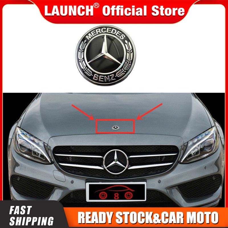 [Benz] 57MM Front Flat Logo Emblem Mercedes Benz W202 W203 W204 W124 ...