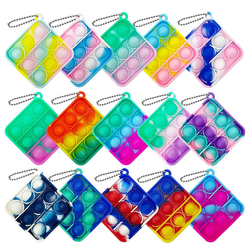 Simple Dimple Pop It Fidget Toy Keychain Push Bubble Educational Toy ...