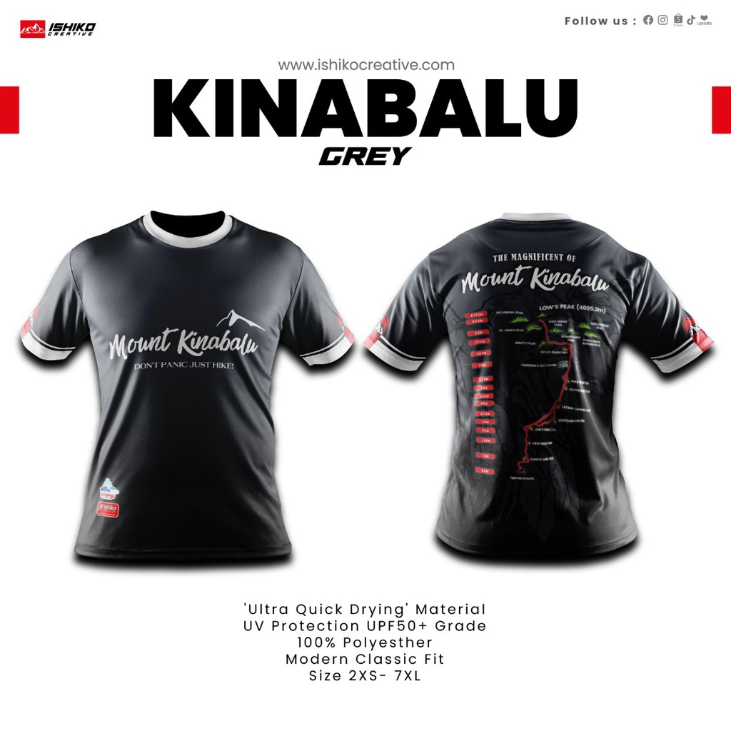 HIKING JERSEY | BAJU HIKING GUNUNG KINABALU GREY EDITION | Shopee Malaysia