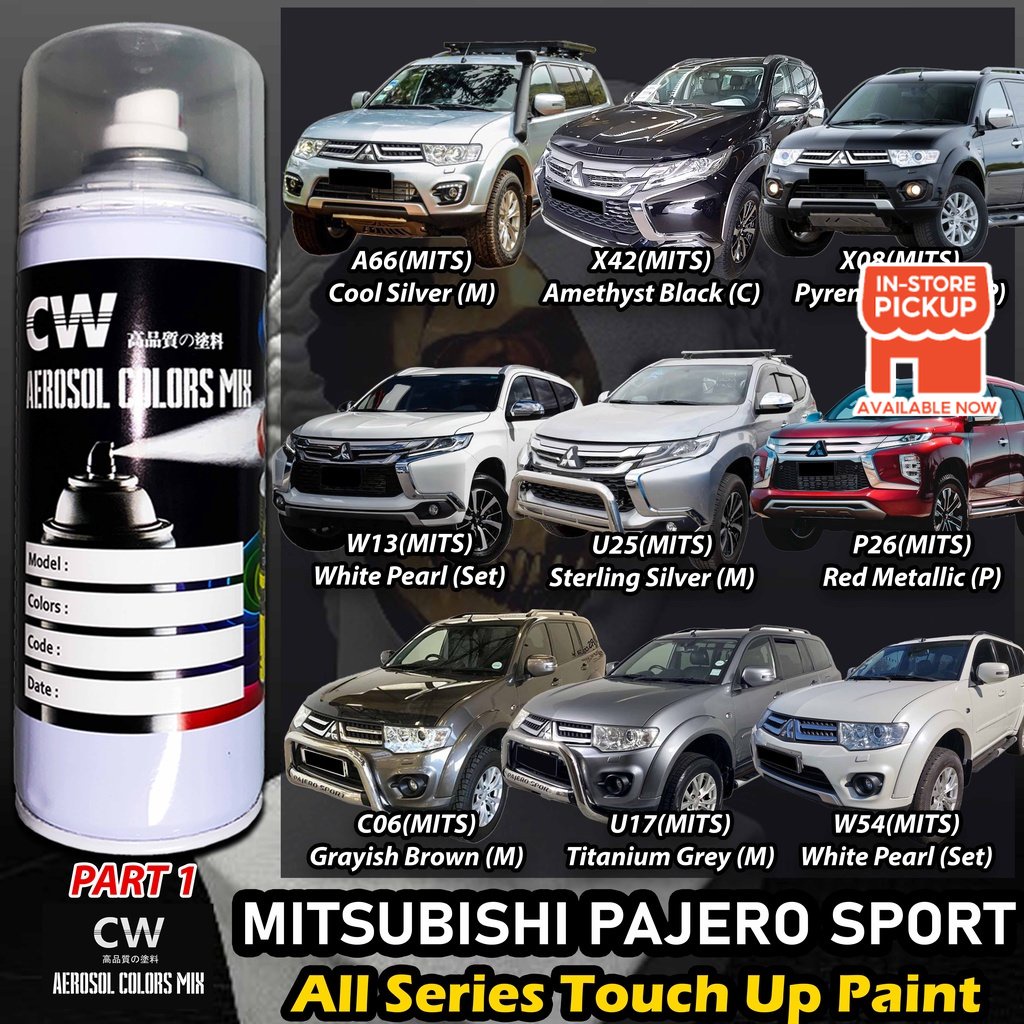 [ MITSUBISHI PAJERO SPORT ] Touch Up Paint Color CW Aikka Aerosol DIY ...