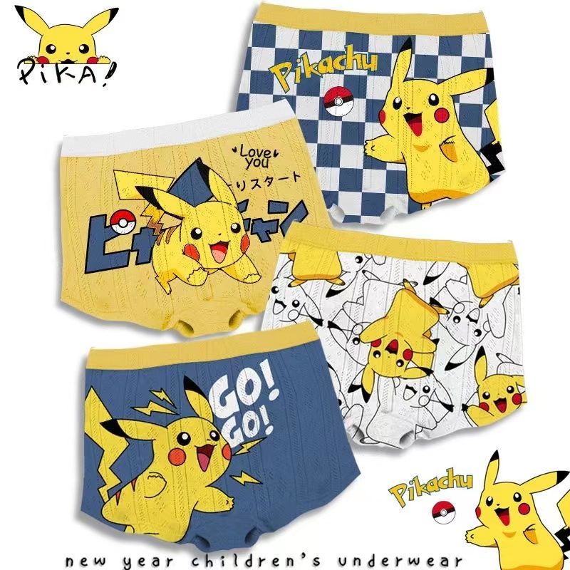 Pikachu Pokemon Underwear Kid Boys Girls Underwear Pikachu Pure Cotton ...