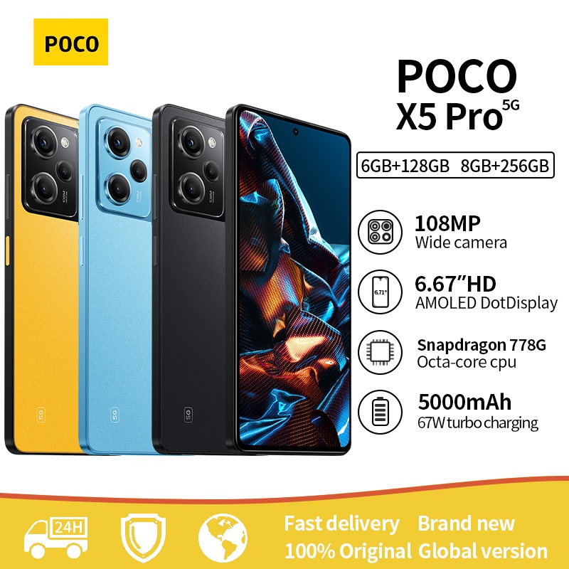 POCO X5 Pro 5G Global Version Smartphone 128GB/256GB Snapdragon 778G 120Hz Flow AMOLED ...
