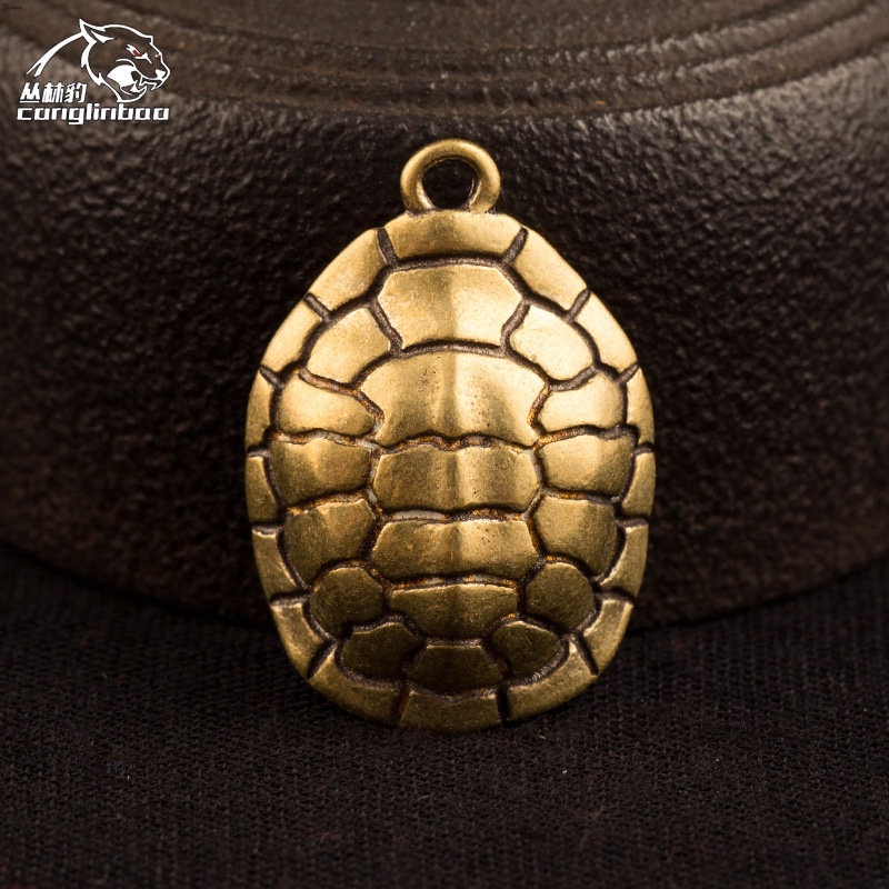 A pure copper brass handle god beast tortoise shell auspicious animals ...