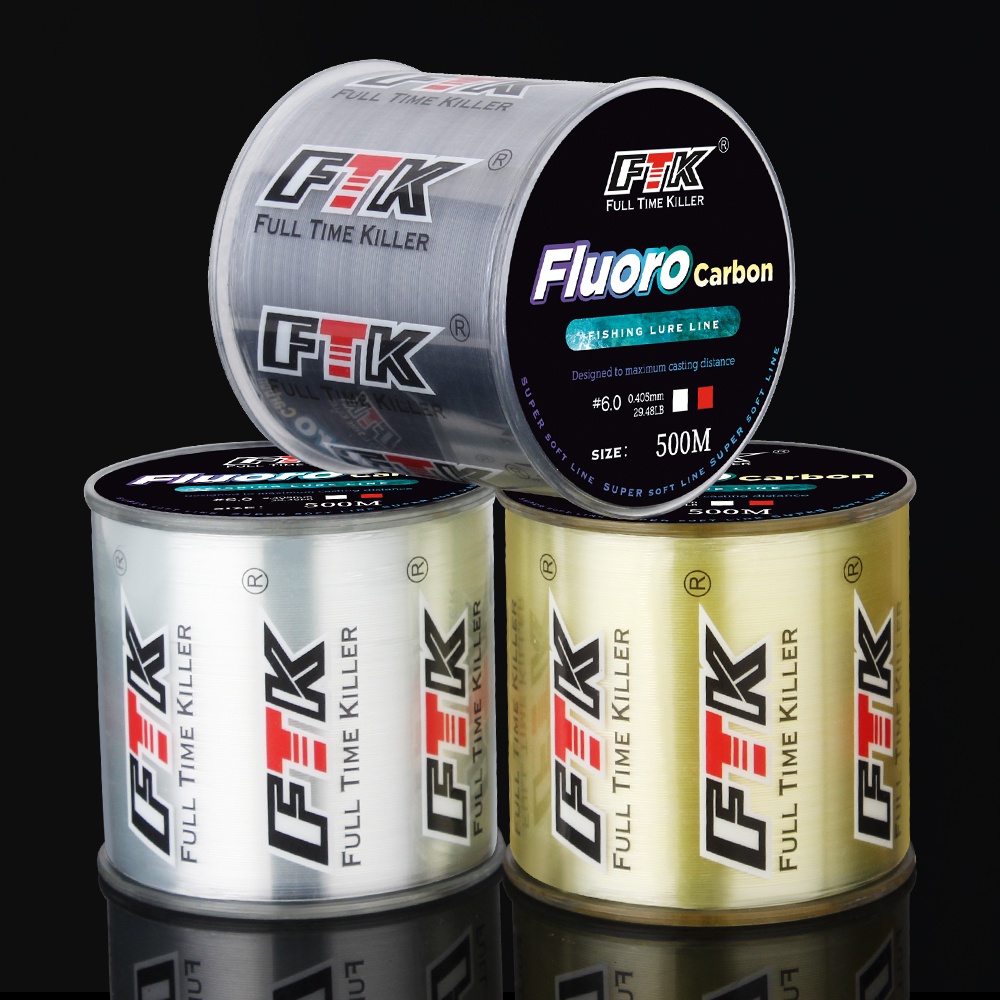 500M Fluorocarbon Coating 4.136LB-34.32LB Carbon Fiber Monofilament ...