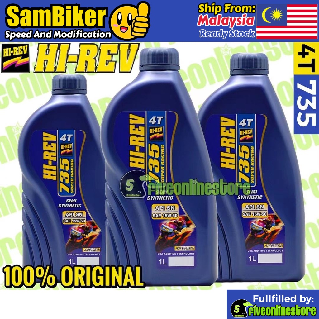4T Oil HIREV 4T735 4T 735 15W-50 Semi Synthetic 1 Liter Super Racing HI ...