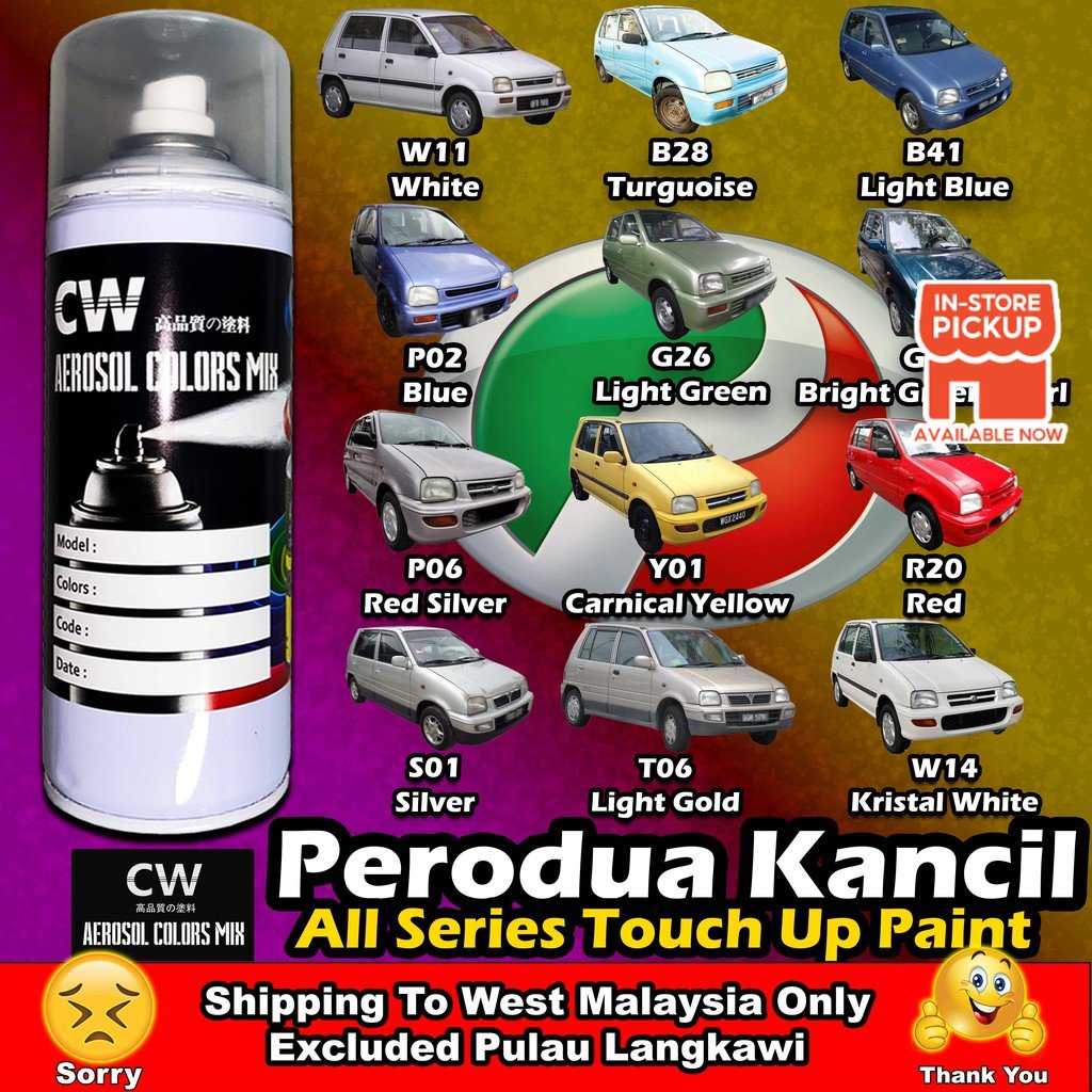 [ PERODUA KANCIL ] Touch Up Paint All Colors CW Spray 370ml Kancil ...