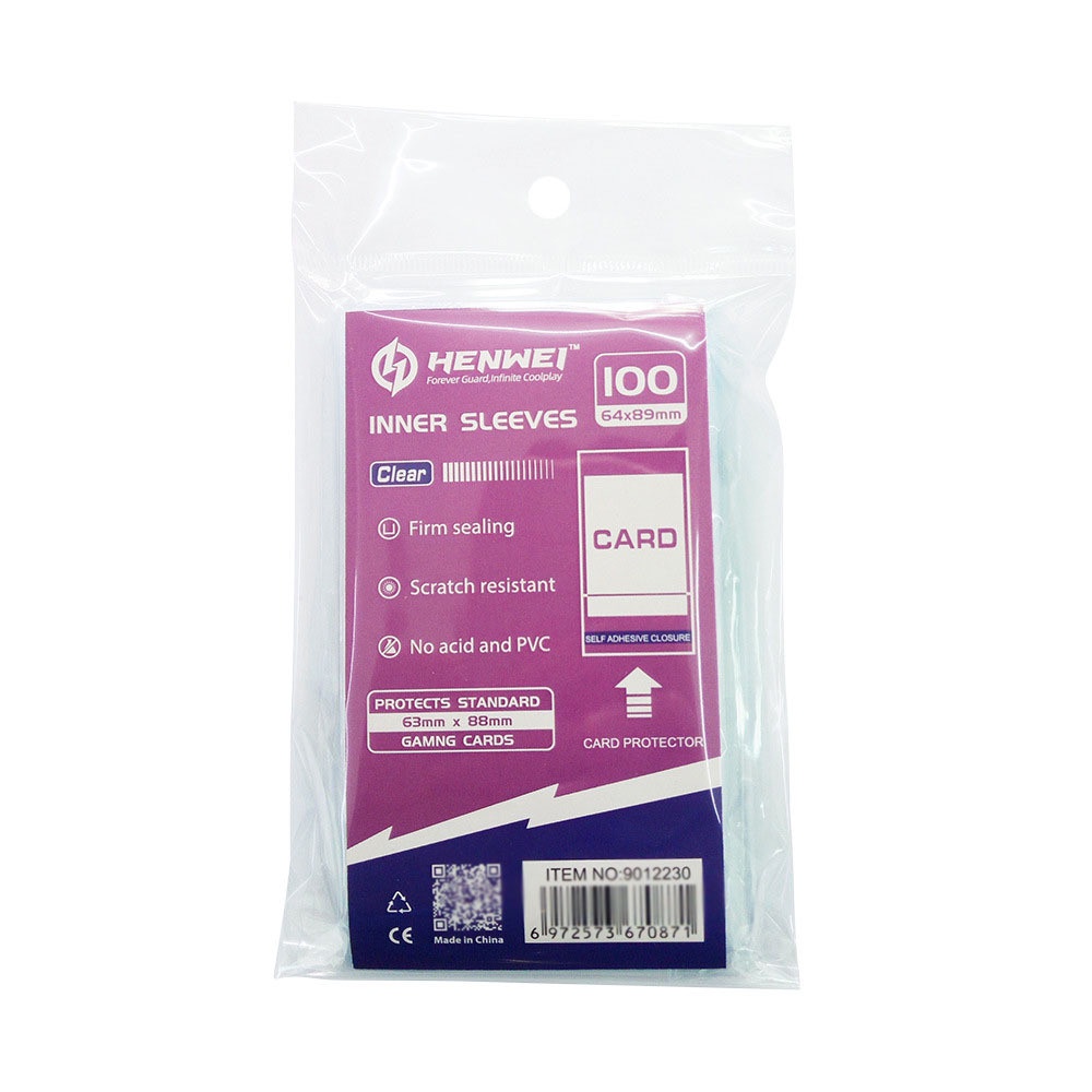 Henwei Sealed Inner Card Sleeves - 64x89mm - Perfect Fit - 100pcs | 卡 套 ...