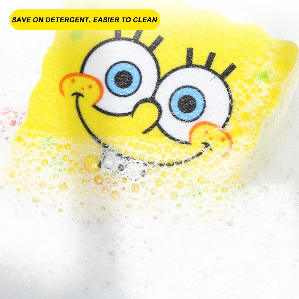 Cute SpongeBob Rich Foaming Dishwashing Cloth Sponges Bowl And Pot ...