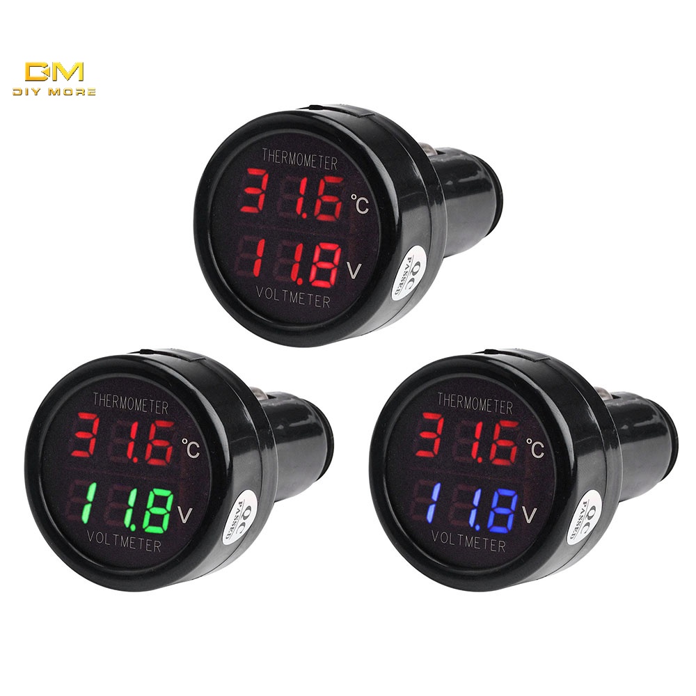 Digital DC Voltage -10+80℃ Temp Monitor Car Motorcycle Battery ...