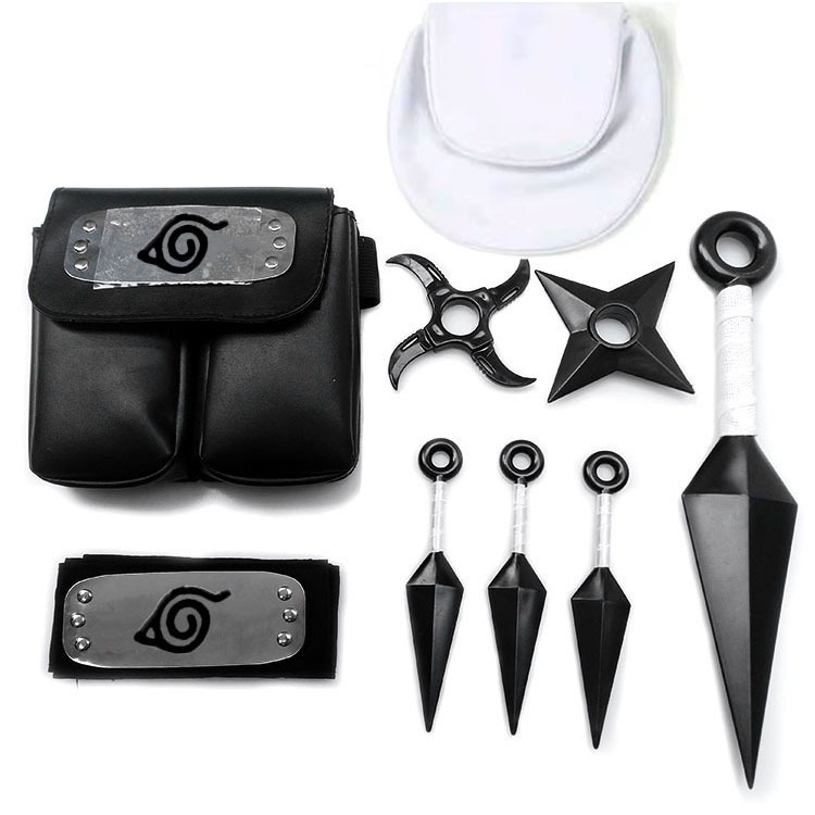 New Naruto Black White Weapon Pack Ninja Forehead Protection Big Kuno ...