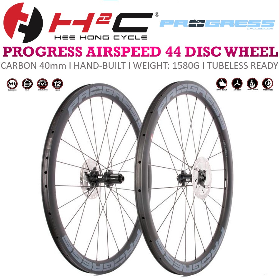 PROGRESS AIRSPEED 44 DISC CARBON ROAD WHEELSET | Shopee Malaysia