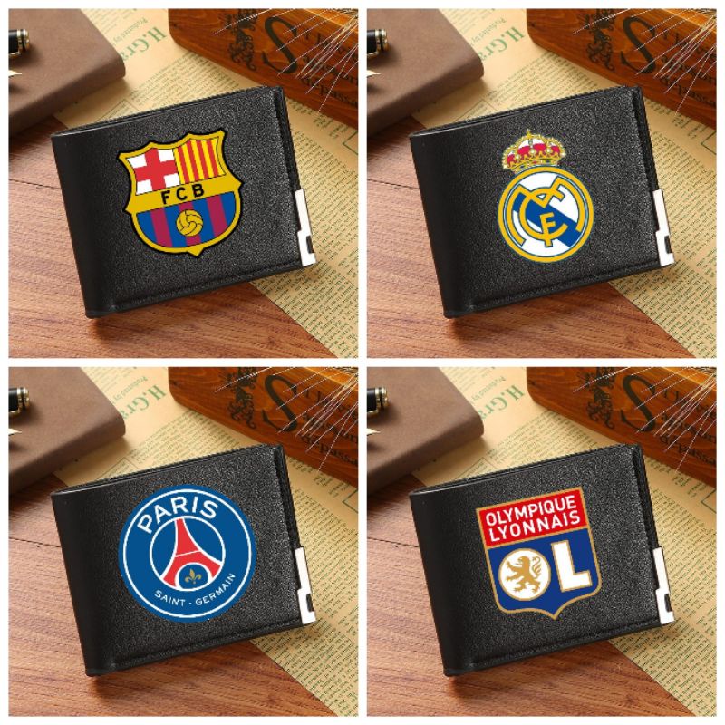 HITAM Real madriid Adult Wallet/Barcellona fc Black Folding Wallet/psg ...