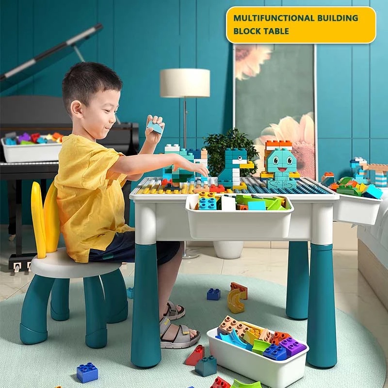 6 IN 1 LARGE Building blocks Multi Function Table Building Blocks toys ...