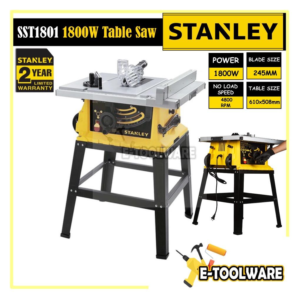 Stanley SST1801 Table Saw With Frame 10" 1800W | Shopee Malaysia