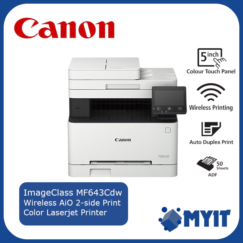 Canon ImageClass MF643Cdw Wireless All in One Color Laser Printer Auto ...