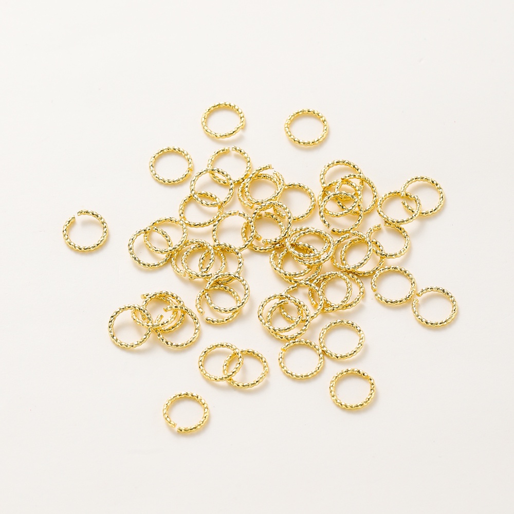 ST.kunkka 50pcs 18K Color Retention Real Gold Flat Hemp Wreath Single ...