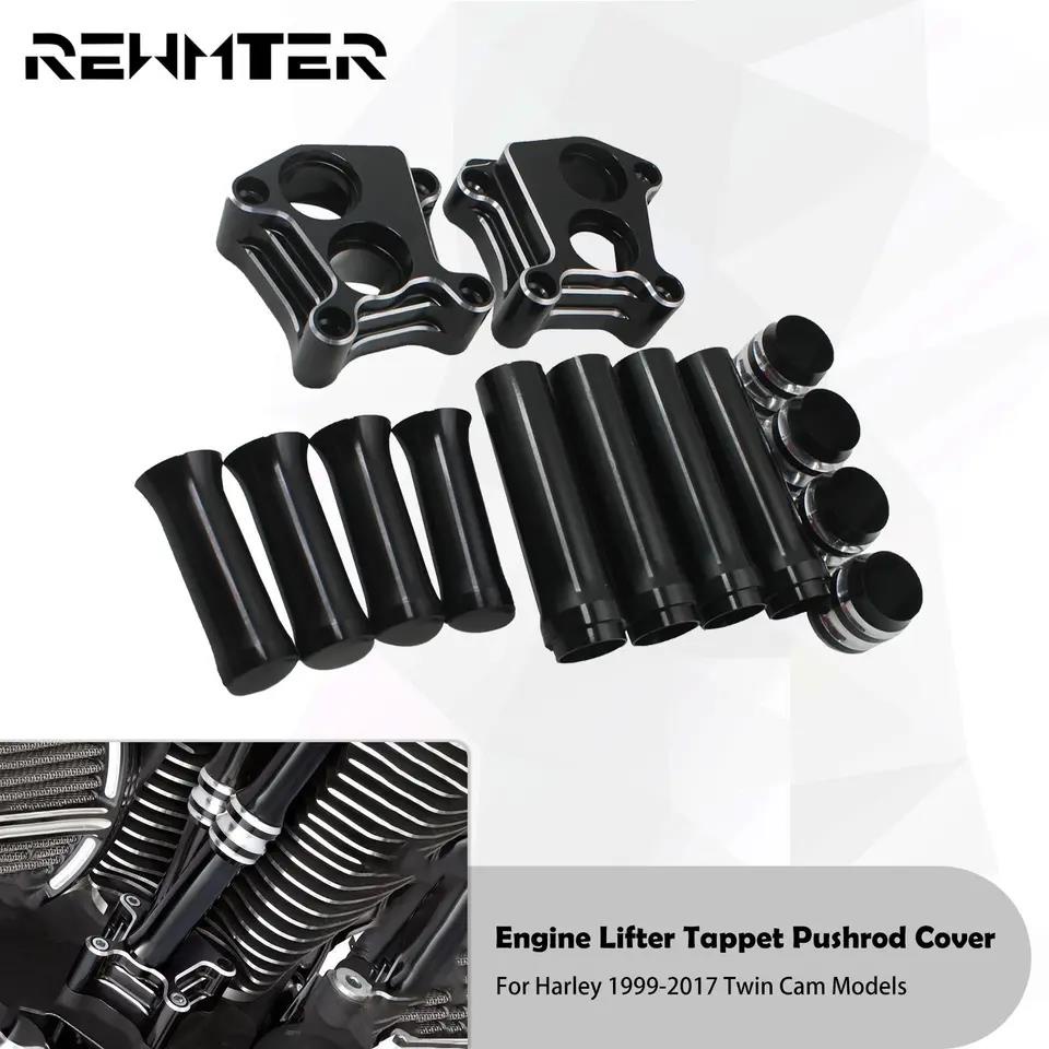 Motorcycle Engine Lifter Tappet Pushrod Cover Block Aluminum For Harley ...