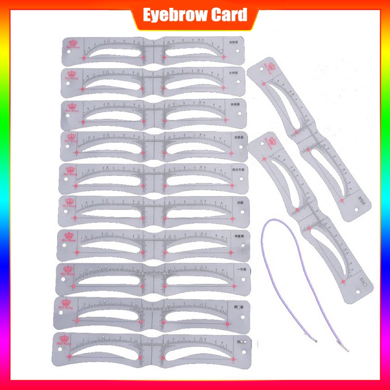 12Pcs Drawing Guide Card Reusable Eyebrow Stencil Set Eyebrow Card ...