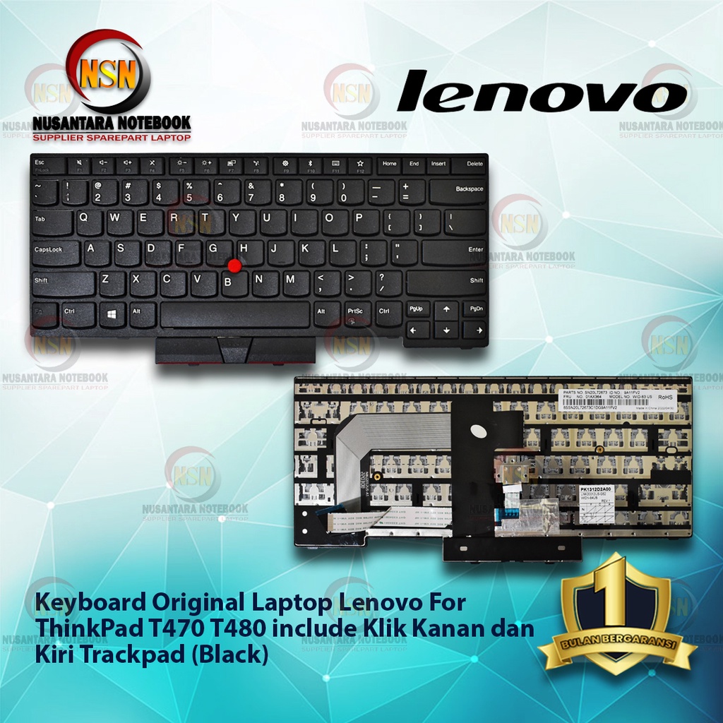 Lenovo ThinkPad T470 T480 Laptop Keyboard Include Right And Left Click ...
