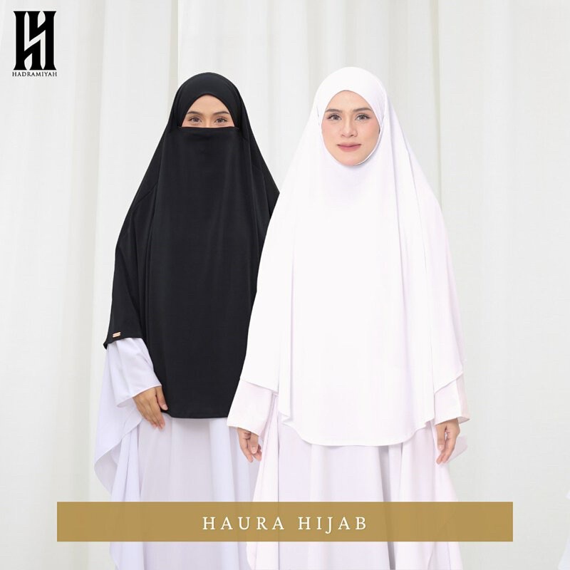 HAURA HIJAB UMRAH (Black & White) | Shopee Malaysia