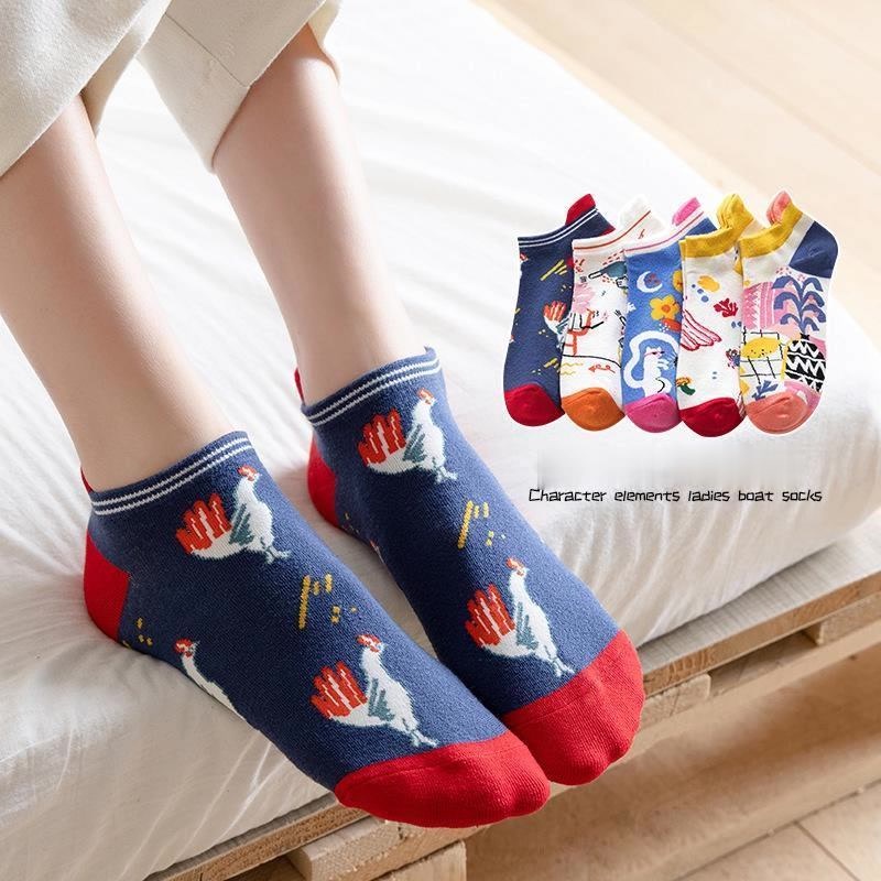 MALAYSIA READY STOCK!1 Pair Korean Style Women Full Color Ankle Socks ...