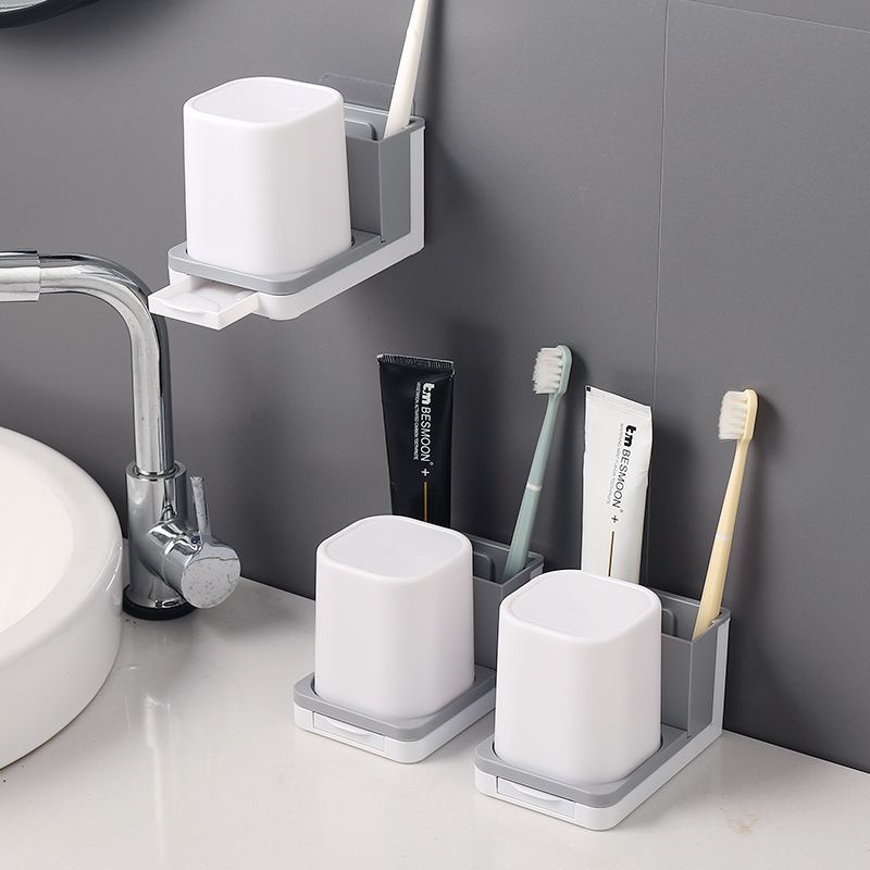 Creative Wall-mounted Brushing Cup Holder Toothbrush Toothpaste Rack ...