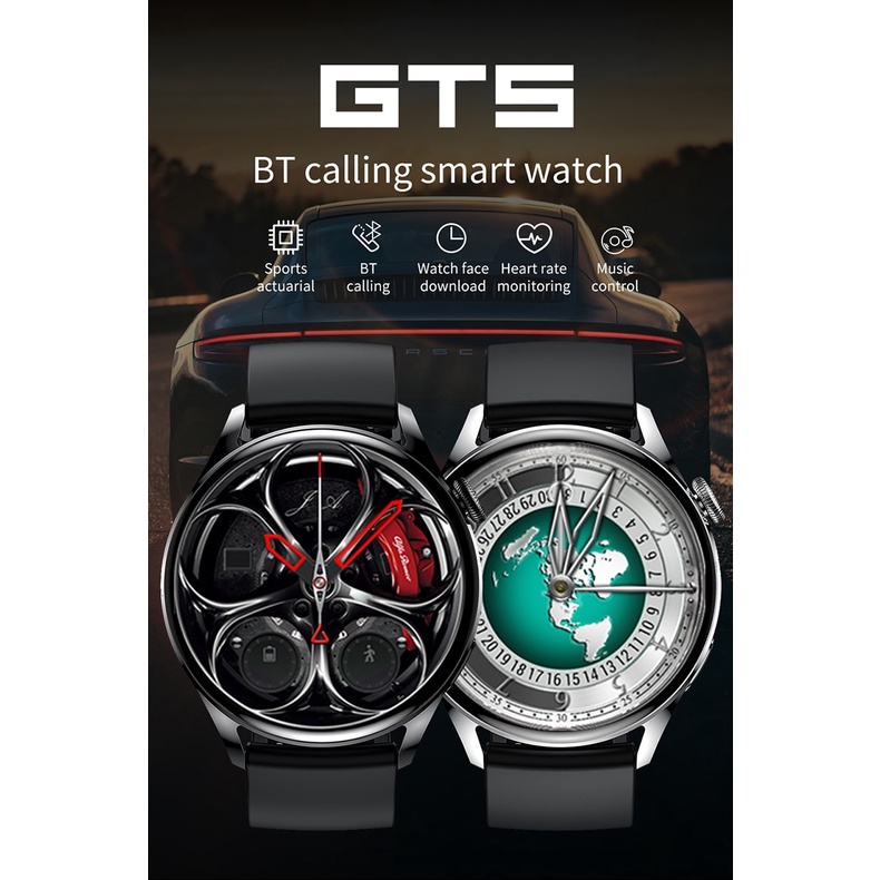 GT5 1.28-inch HD Smart Watch Bluetooth Call Heart Rate Motion ...