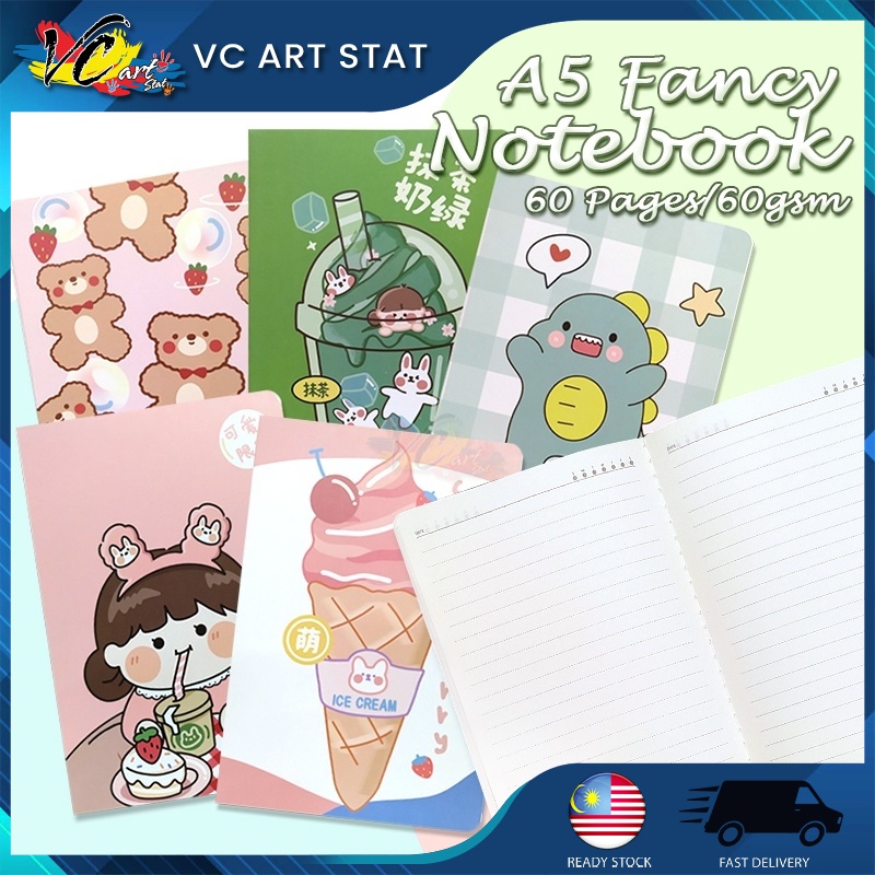 VC Art A5 Note Book 60gsm 60pages Single Line Exercise Book Gift Hadiah ...