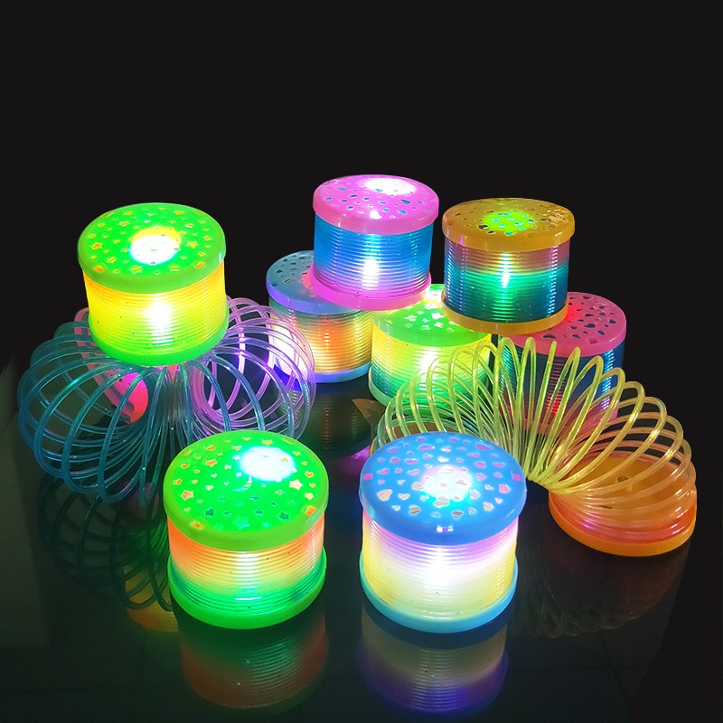 3D Plastic Magic Bright Colorful Rainbow Spring Circle Ring LED Cartoon ...