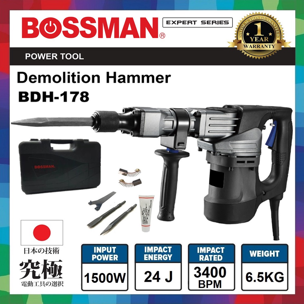 Bossman Demolition Hammer / Hacker Drill / Mesin Hack Semen | Shopee ...