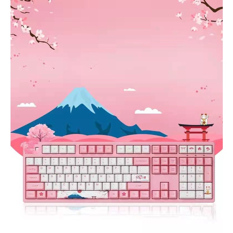 4PCS Mount Fuji Sakura PBT Keycap Sublimation Unique Space Keys For ...