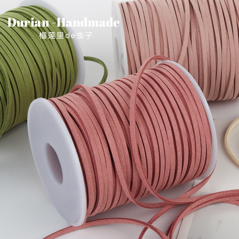 Baldu Korea dua sisi baldu tiruan gelang tali kulit kalung tali bunga ...