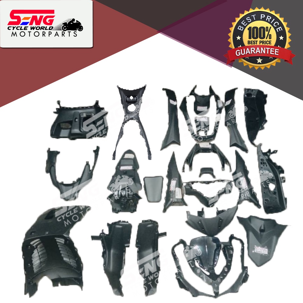YAMAHA NVX V2 BODY COVER HITAM SET (17 PCS) (BBPF840000) OE | Shopee ...