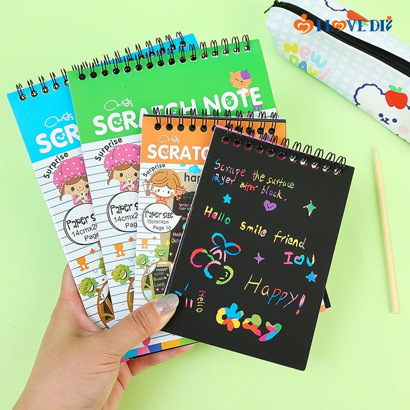 Creative Colorful Hand Painted Scratch Book/ DIY Painting Doodle Books ...