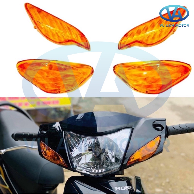 Orange front and rear turn signal covers exclusively for Wave Alpha ...