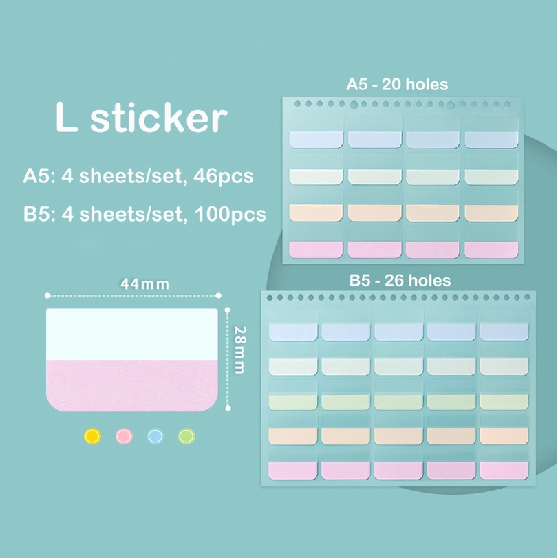 4 Sheets Loose-Leaf Index Label Sticker Classification Stickers Book ...