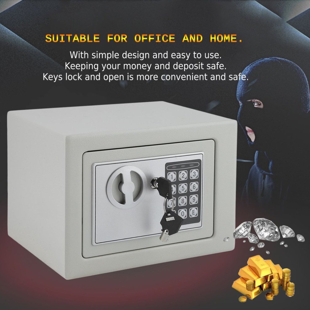 17E Electric Digital Safety Box Safe Box Lock Storage Box Anti-Theft ...
