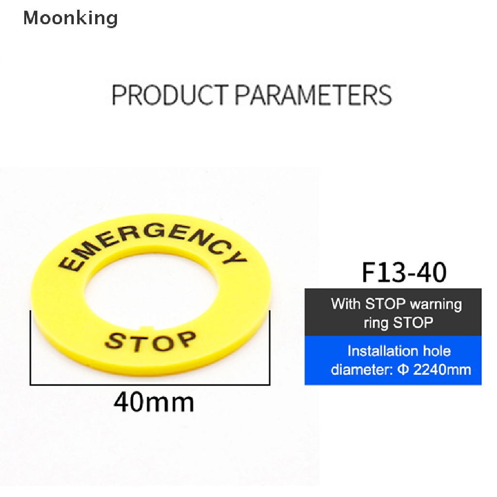 Moonking Emergency Stop Button Warning Circle Push Button Switch ...