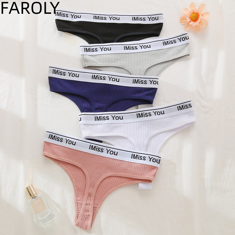 Fardly Panty Women Thong Lace Letter G String Sexy Underwear For Women