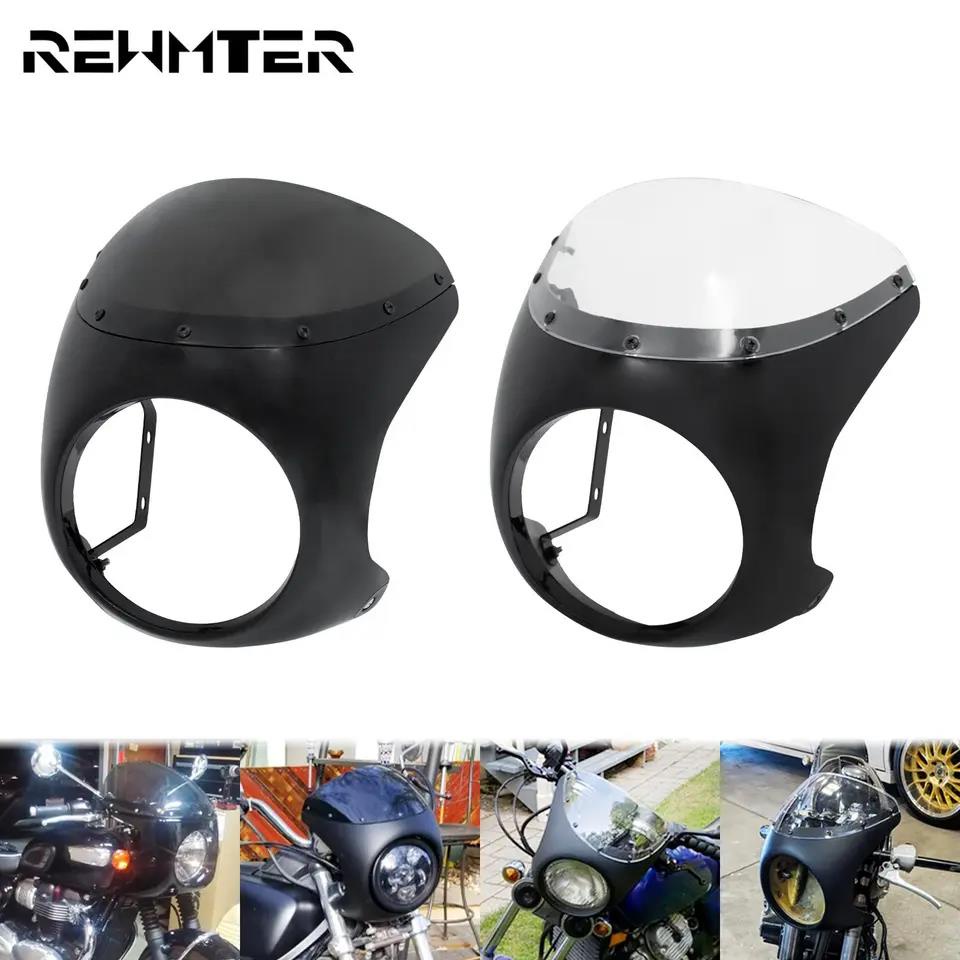 Universal Motorcycle 7'' Cafe Racer Headlight Handlebar Fairing ...