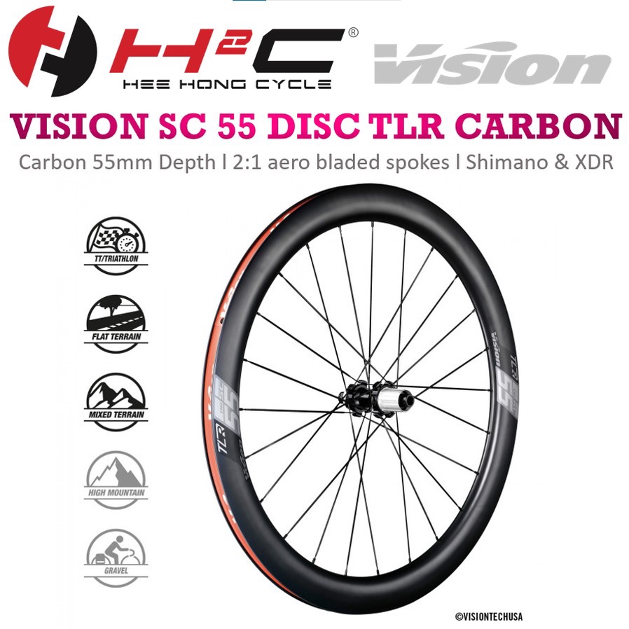 Vision SC 55 & 40 Disc Carbon Wheelset Shimano & XDR | Shopee Malaysia